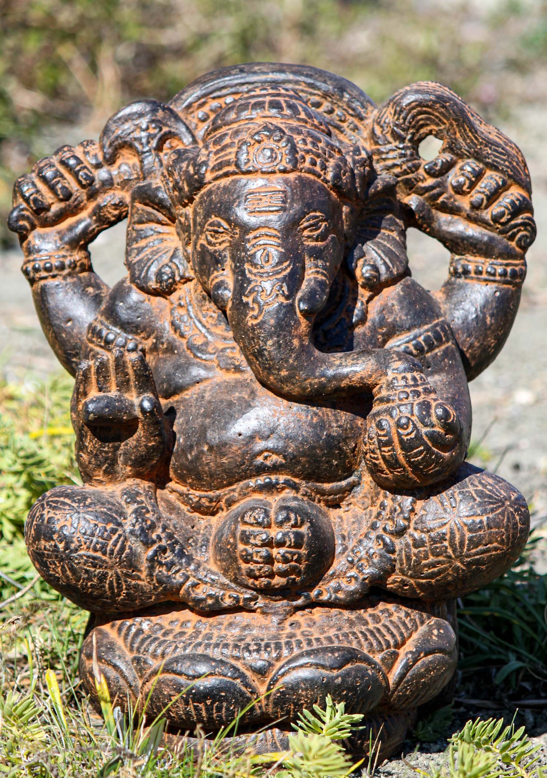 Seated Abhaya Mudra Garden Ganesh Statue 16 Seated Abhaya Mudra Garden Ganesh Statue 16