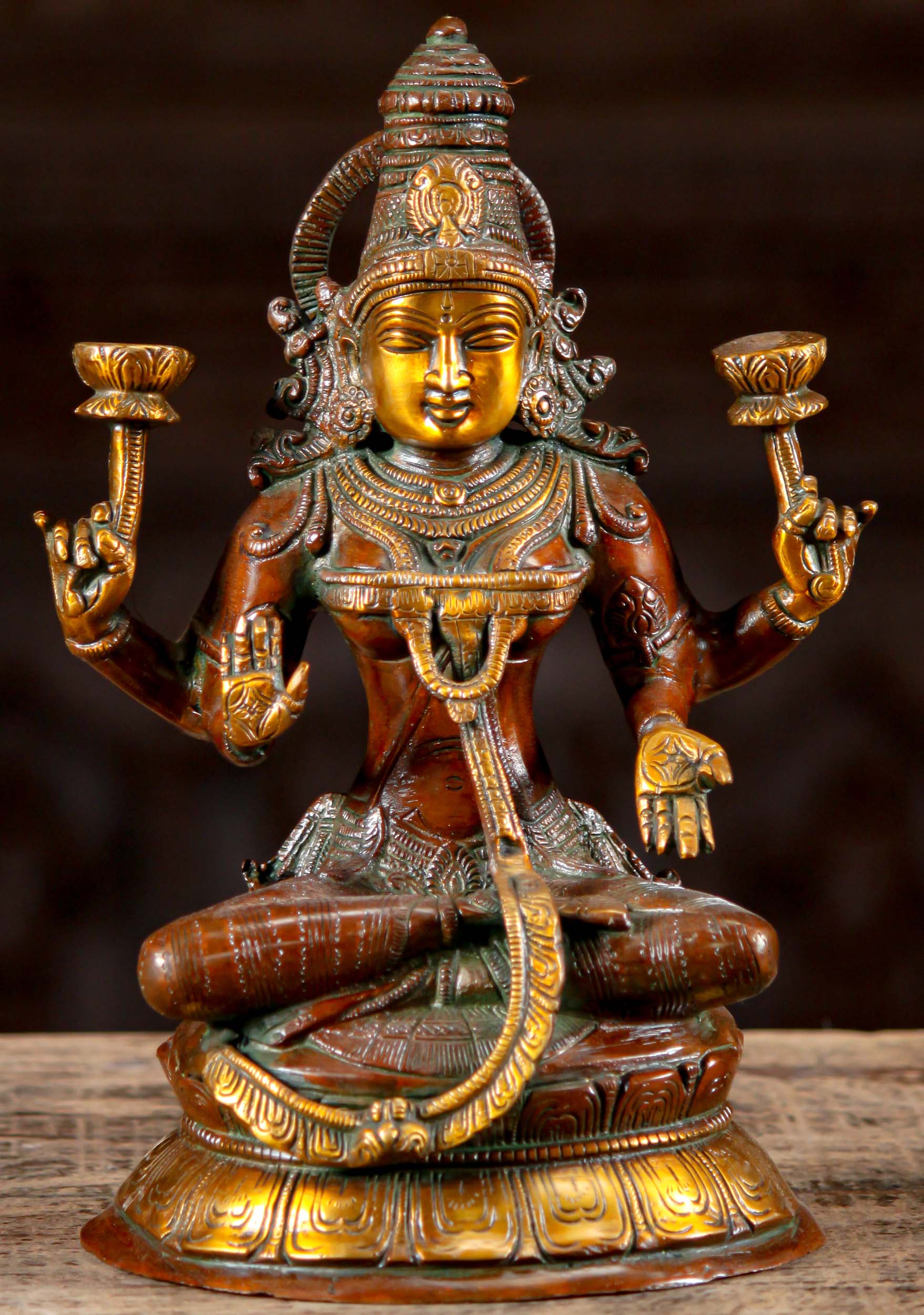 Lakshmi Statue, Brass Hindu Goddess Laxmi Sculpture Lakshmi Statue, Brass Hindu Goddess Laxmi Sculpture